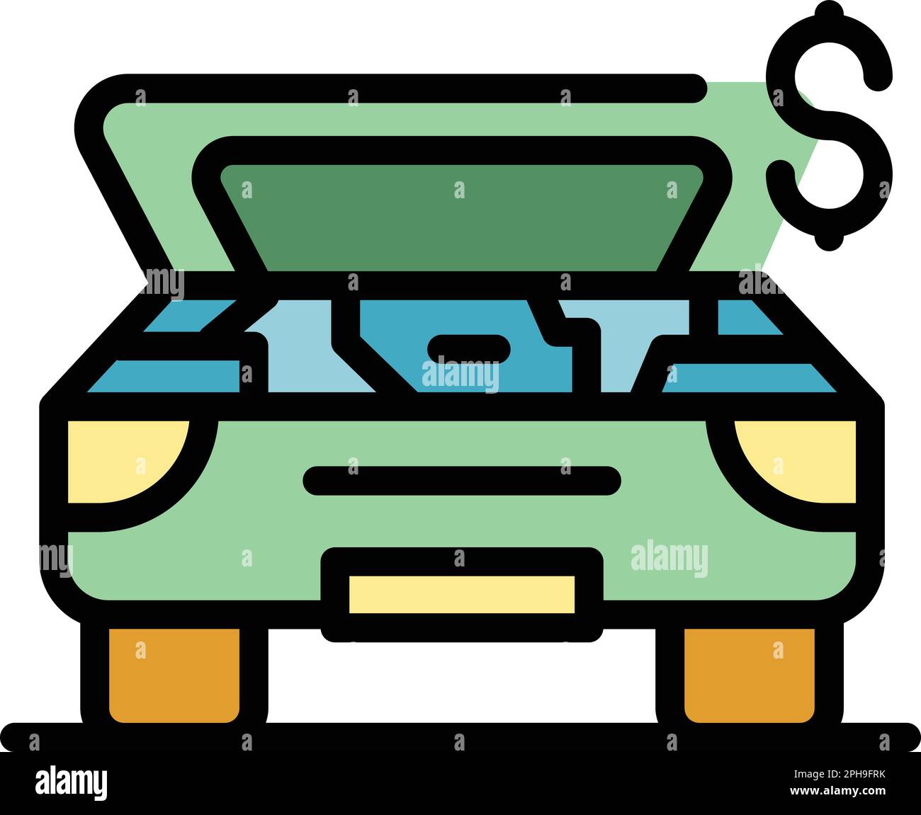 Compensation car broken icon. Outline Compensation car broken vector ...