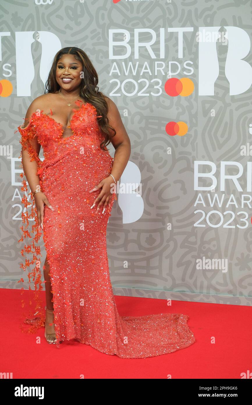 Nella Rose photographed attending The BRITS Red Carpet Arrivals at The ...