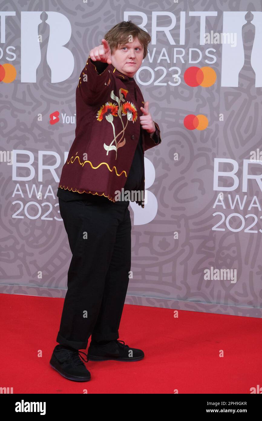 Lewis Capaldi photographed attending The BRITS Red Carpet Arrivals at ...