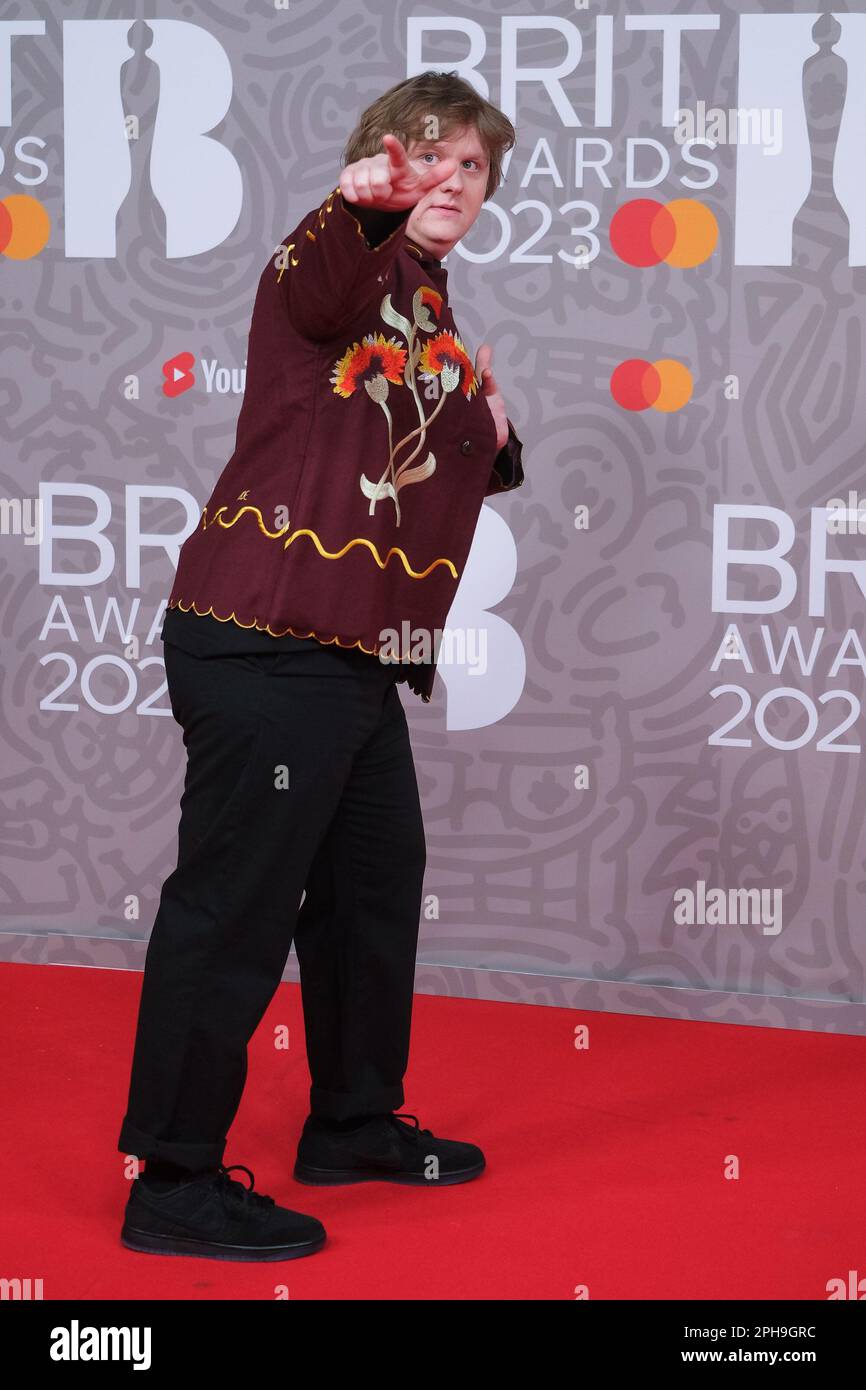 Lewis Capaldi photographed attending The BRITS Red Carpet Arrivals at ...