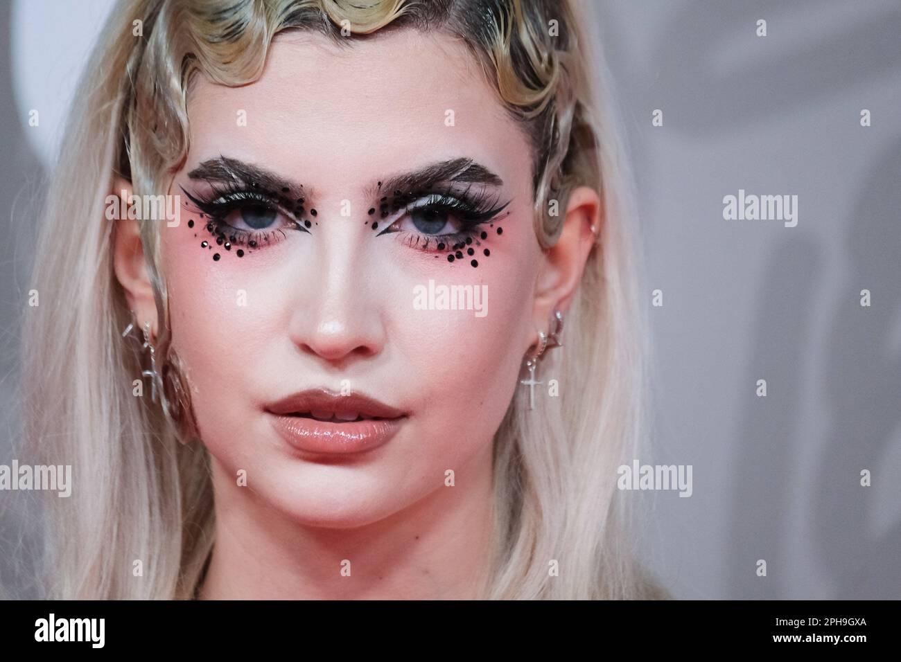 Abby Roberts photographed attending The BRITS Red Carpet Arrivals at ...