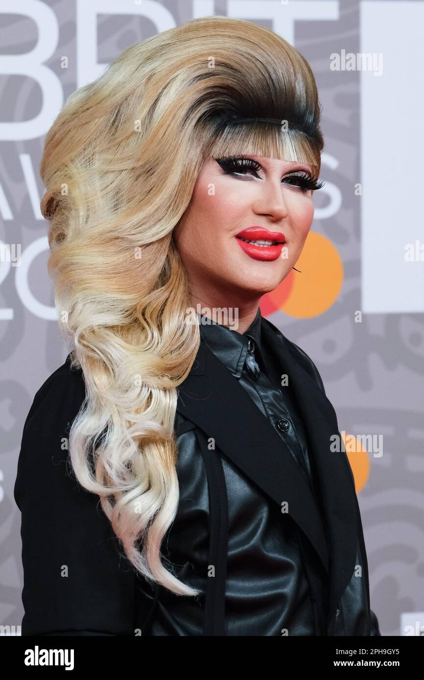 Jodie Harsh photographed attending The BRITS Red Carpet Arrivals at The ...