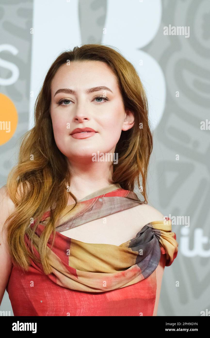 Amelia Dimoldenberg photographed attending The BRITS Red Carpet ...