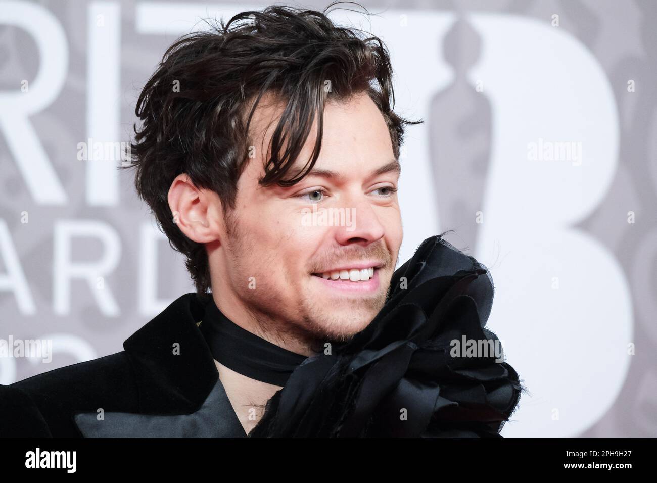 Harry Styles photographed attending The BRITS Red Carpet Arrivals at ...