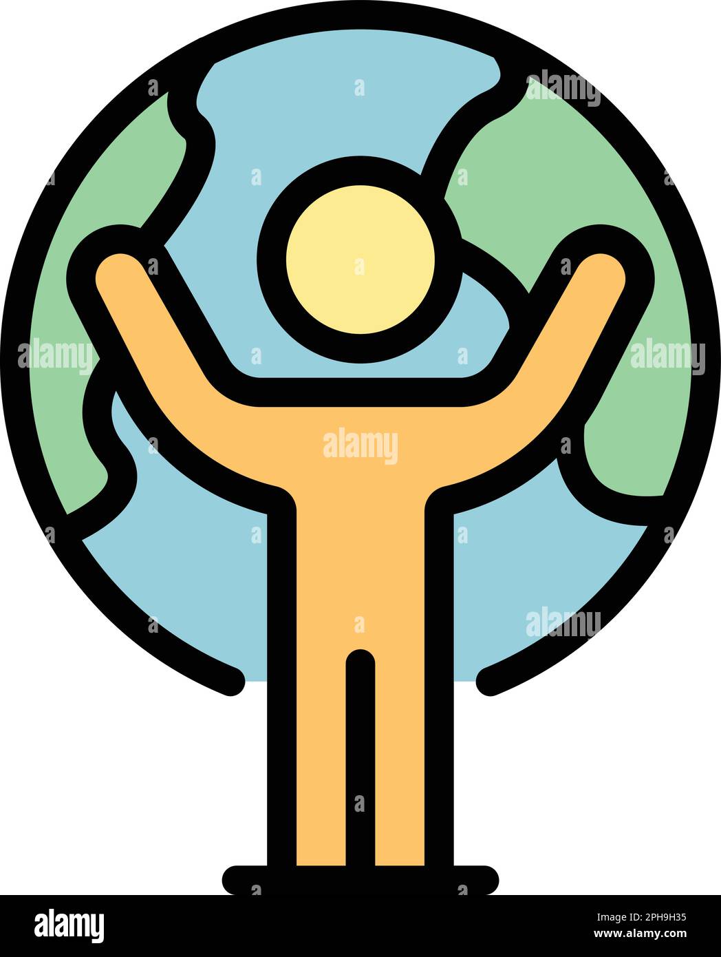 Human resources global recruitment icon. Outline Human resources global ...