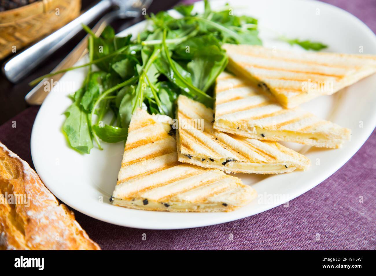 Delicious healthy grilled cheese sandwich with truffle Stock Photo - Alamy