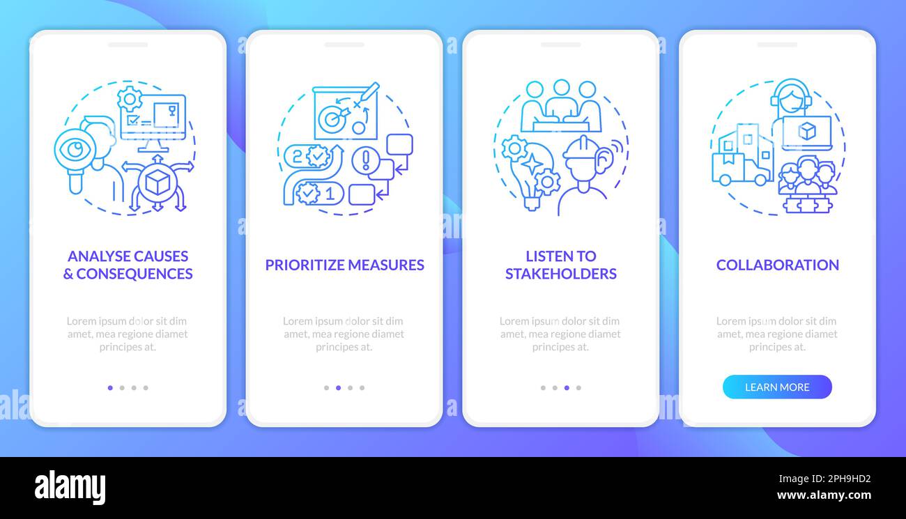 Disruption action plan blue gradient onboarding mobile app screen Stock Vector Image & Art - Alamy