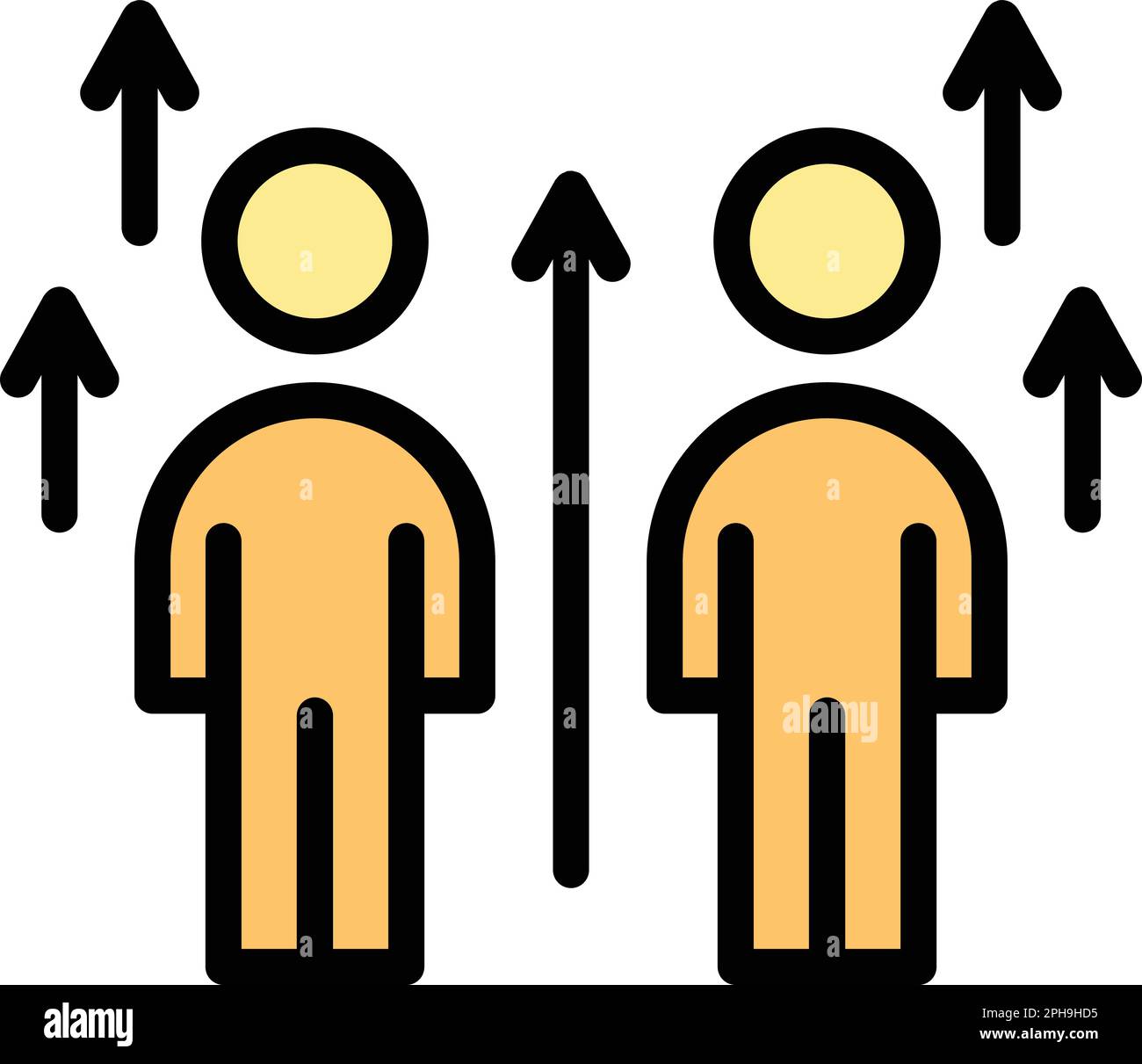 Human resources level up icon. Outline Human resources level up vector ...