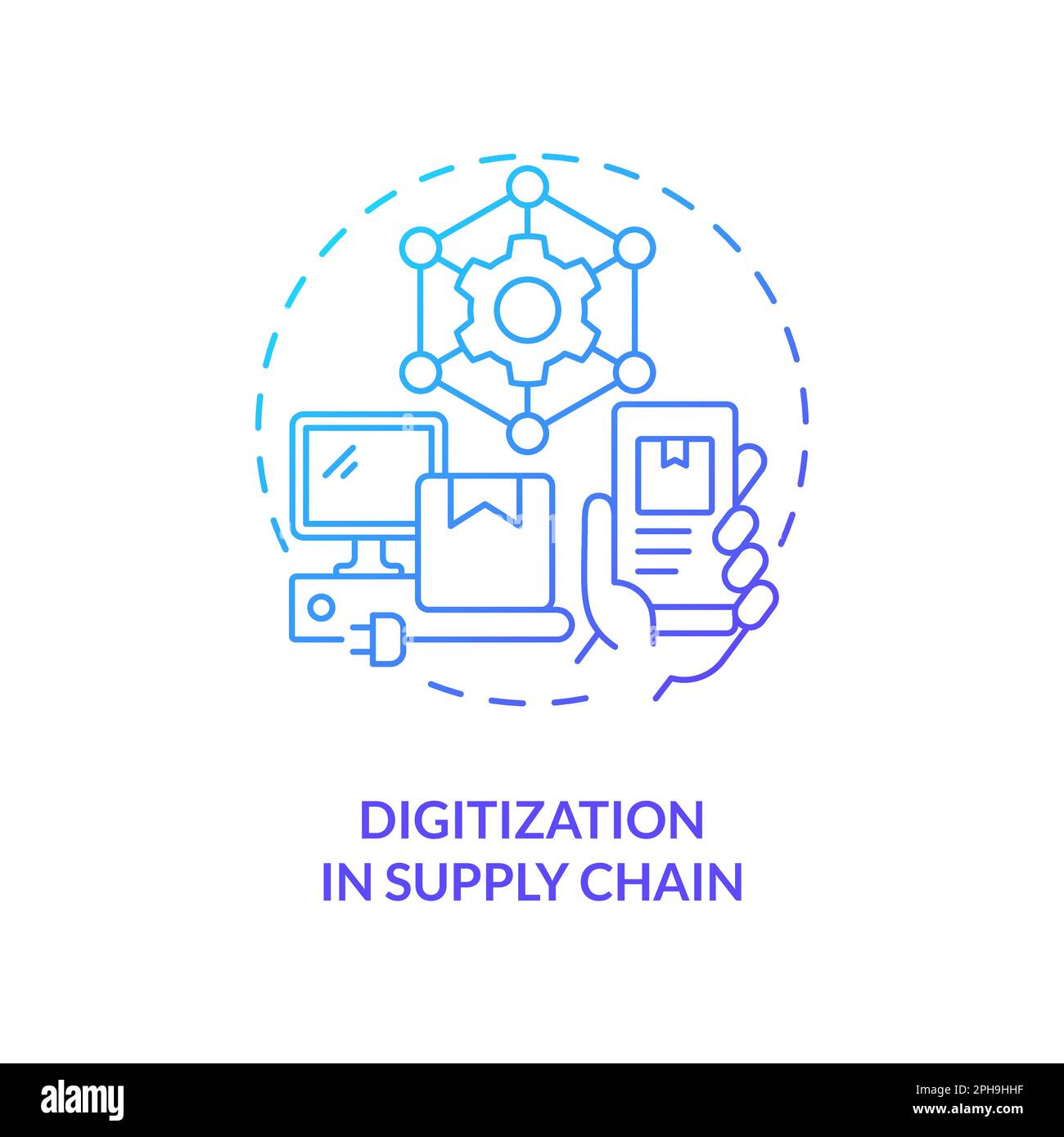 Digitization in supply chain blue gradient concept icon Stock Vector ... Digitization in supply chain blue gradient concept icon Stock Vector ...