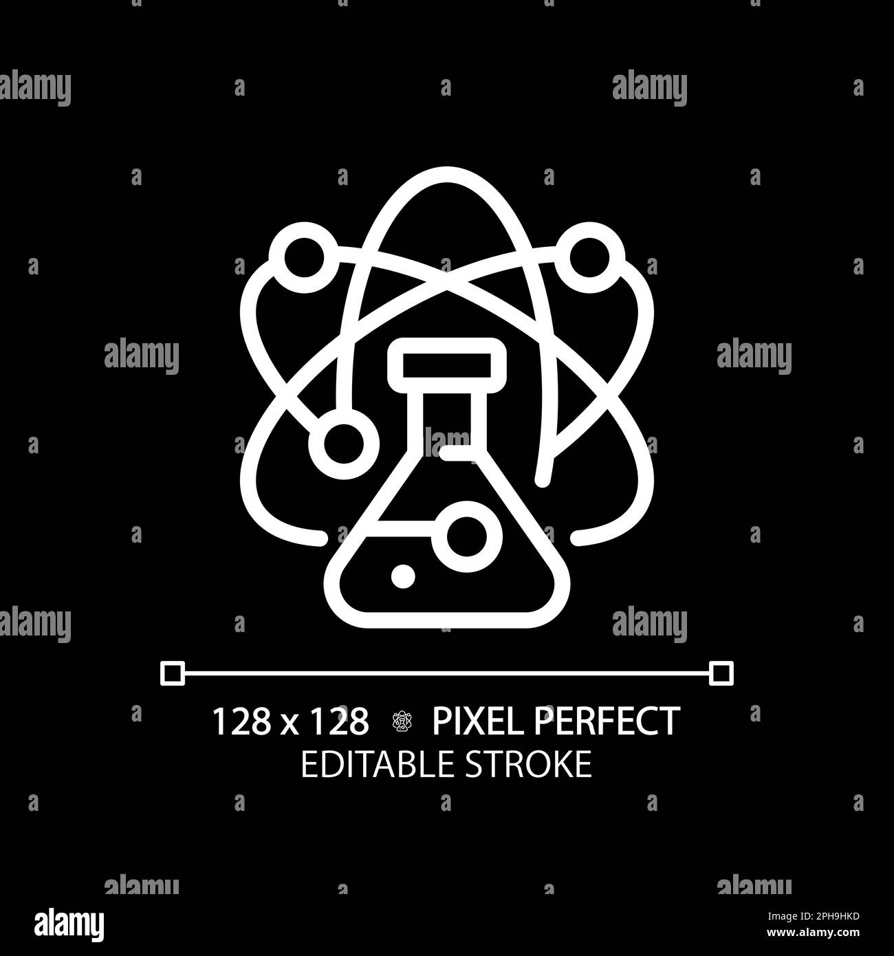 STEM in science pixel perfect white linear icon for dark theme Stock Vector Image & Art - Alamy