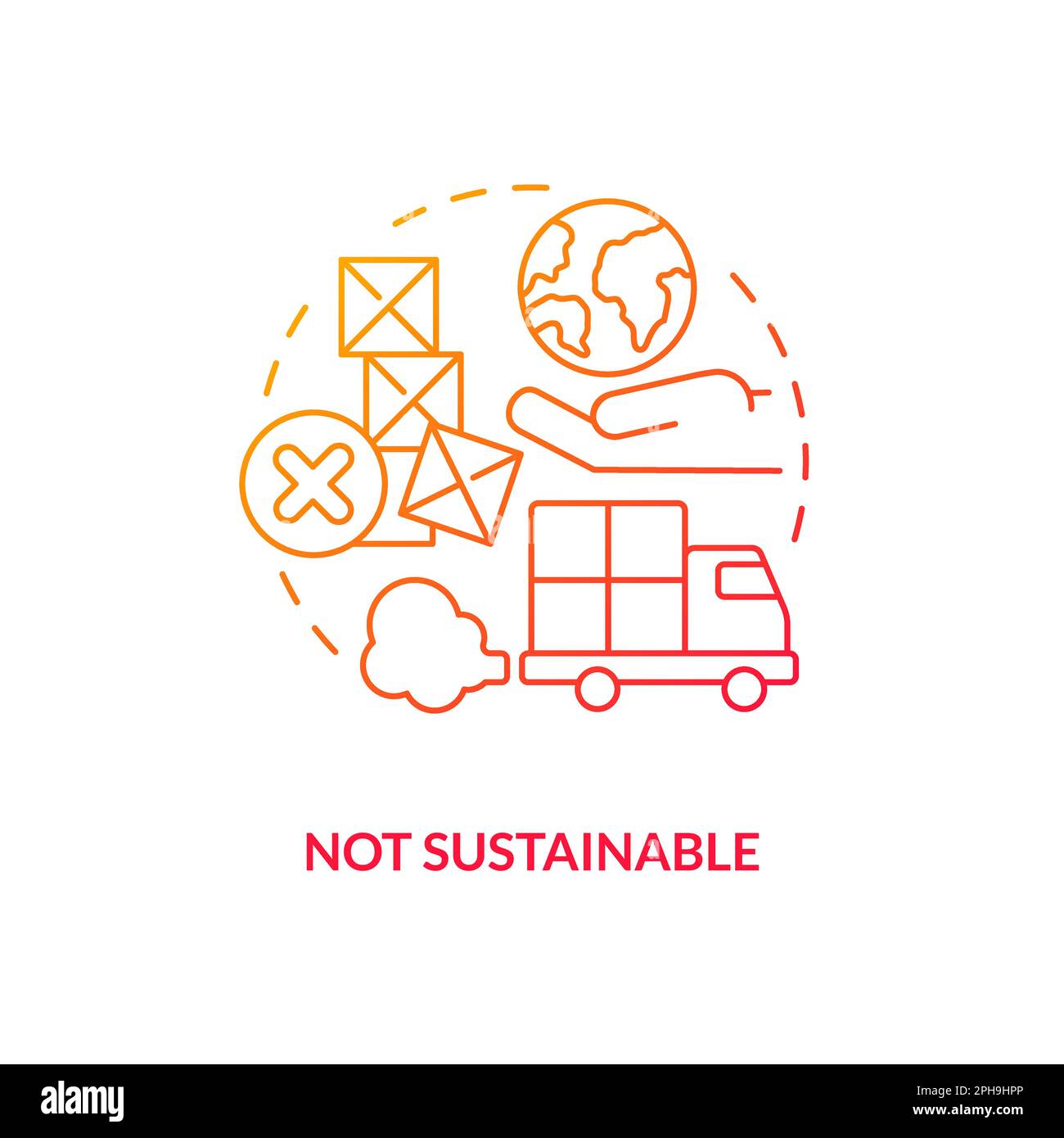 Not sustainable red gradient concept icon Stock Vector Image & Art - Alamy