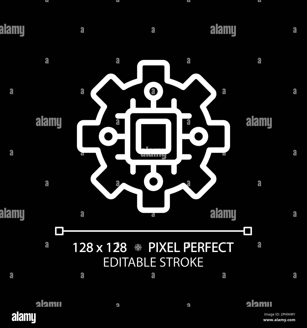 STEM in technology pixel perfect white linear icon for dark theme Stock Vector Image & Art - Alamy