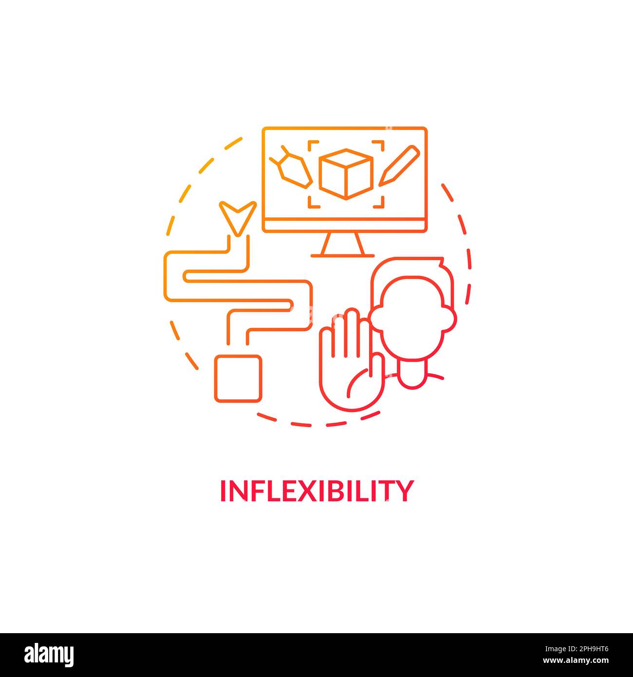 Inflexibility red gradient concept icon Stock Vector Image & Art - Alamy