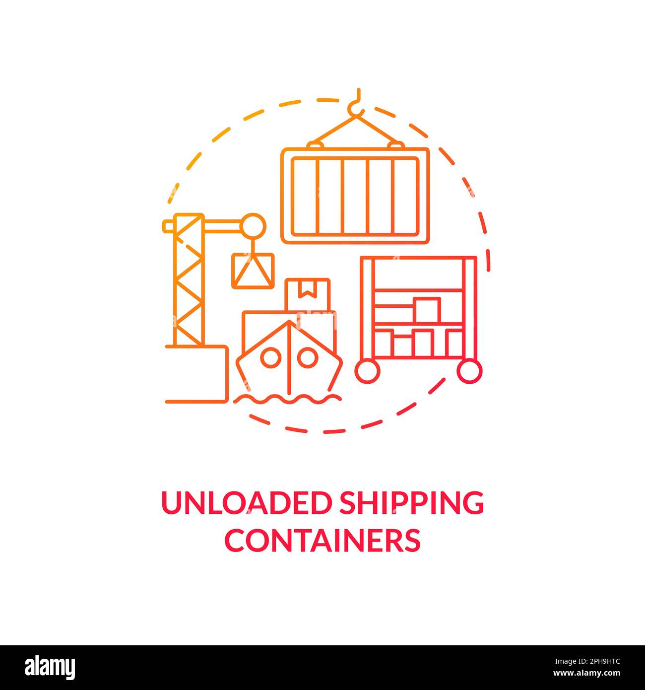 Unloaded shipping containers red gradient concept icon Stock Vector ...