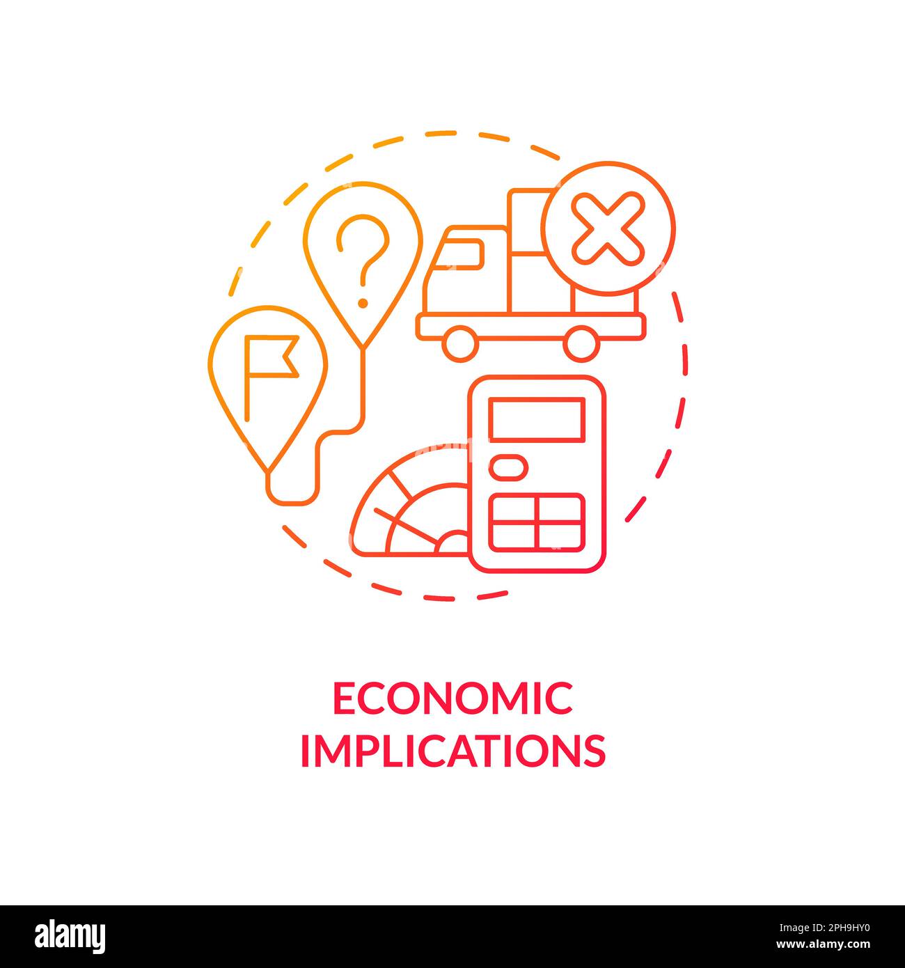 Economic implications red gradient concept icon Stock Vector Image ...
