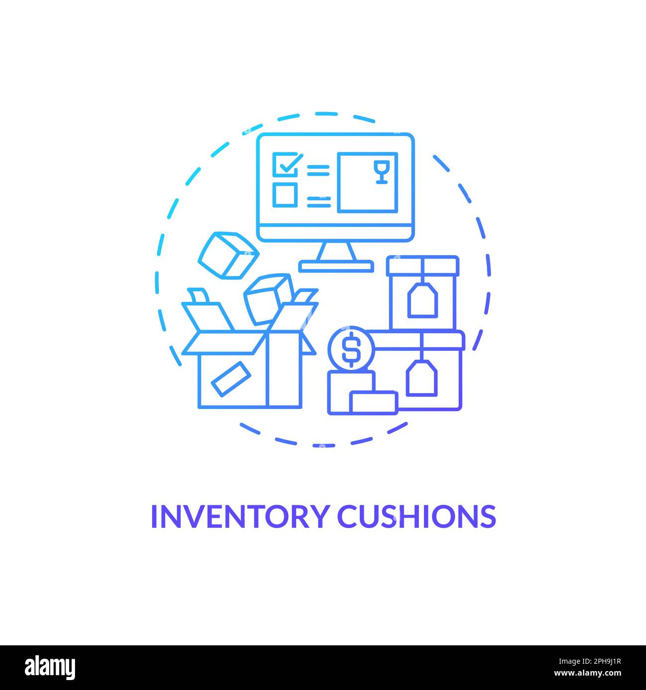 Inventory cushions blue gradient concept icon Stock Vector Image & Art ...