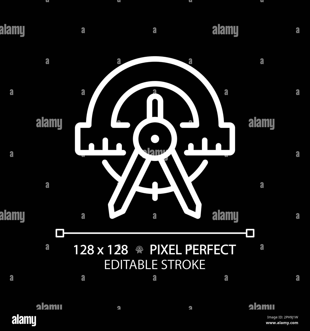 STEM in geometry pixel perfect white linear icon for dark theme Stock Vector Image & Art - Alamy