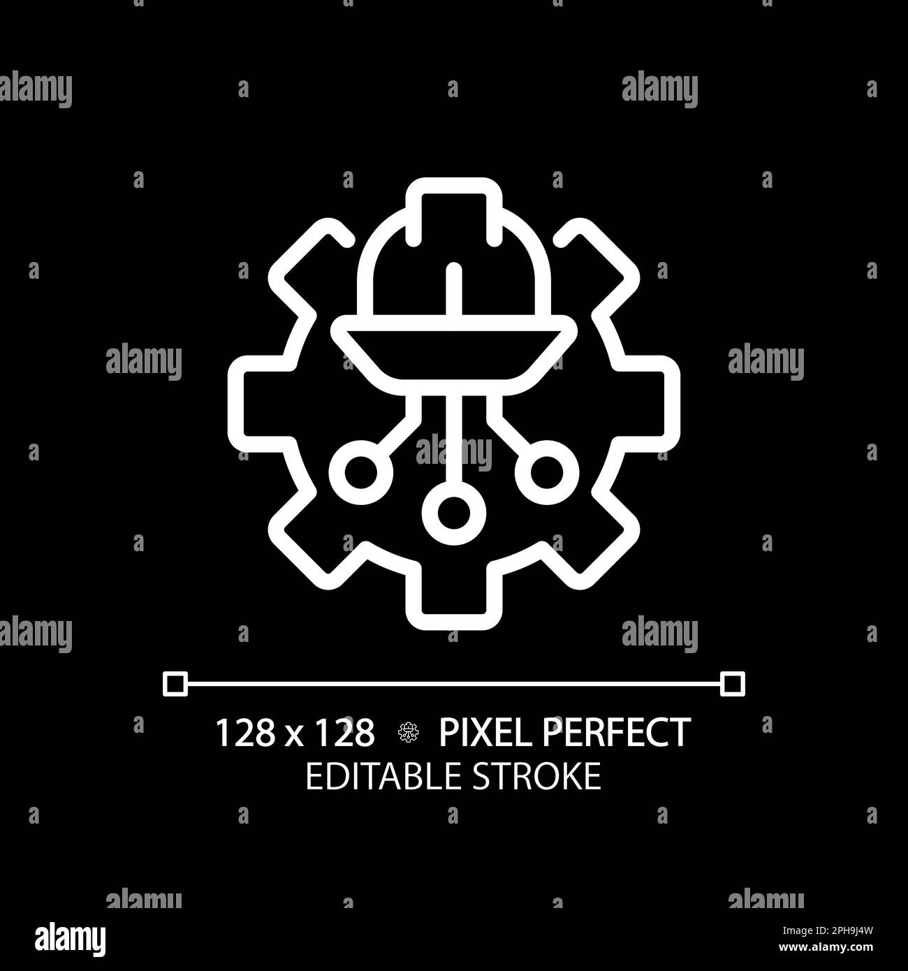 STEM in engineering pixel perfect white linear icon for dark theme ...