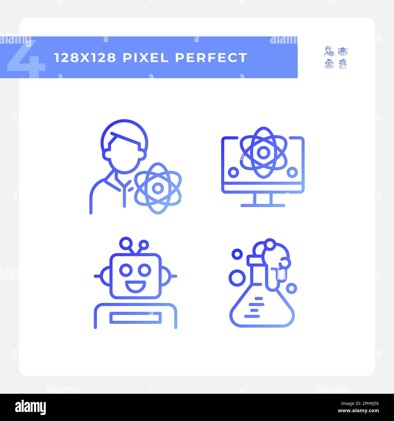 Stem Technology And Ai Pixel Perfect Gradient Linear Vector Icons Set Stock Vector Image And Art