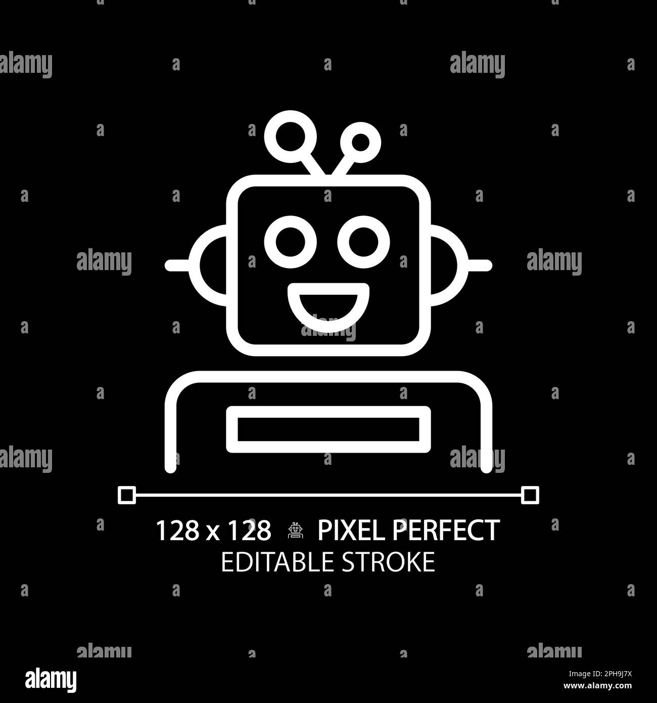 Robotics and STEM pixel perfect white linear icon for dark theme Stock Vector Image & Art - Alamy