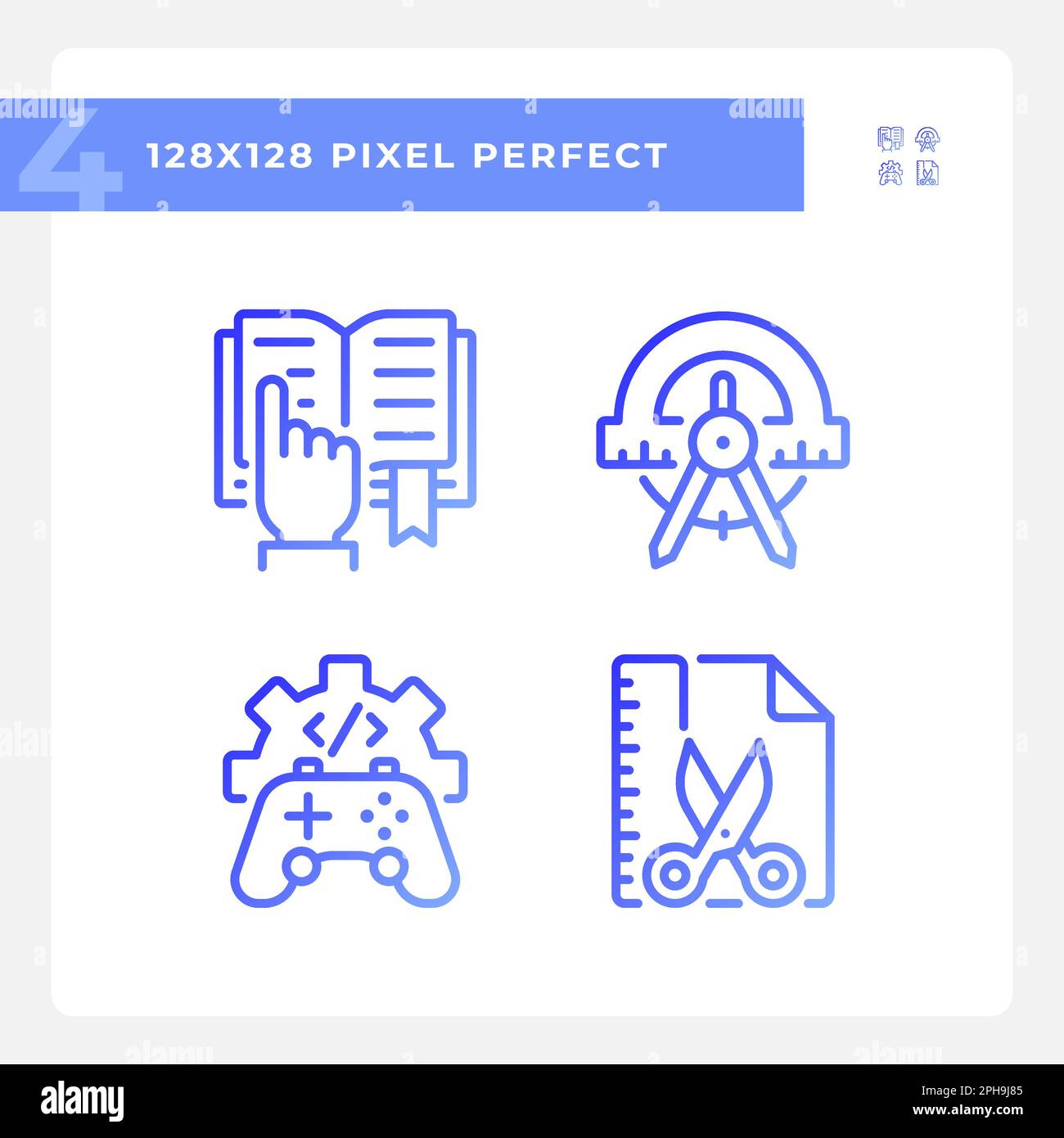 Stem Related Subjects Pixel Perfect Gradient Linear Vector Icons Set Stock Vector Image And Art
