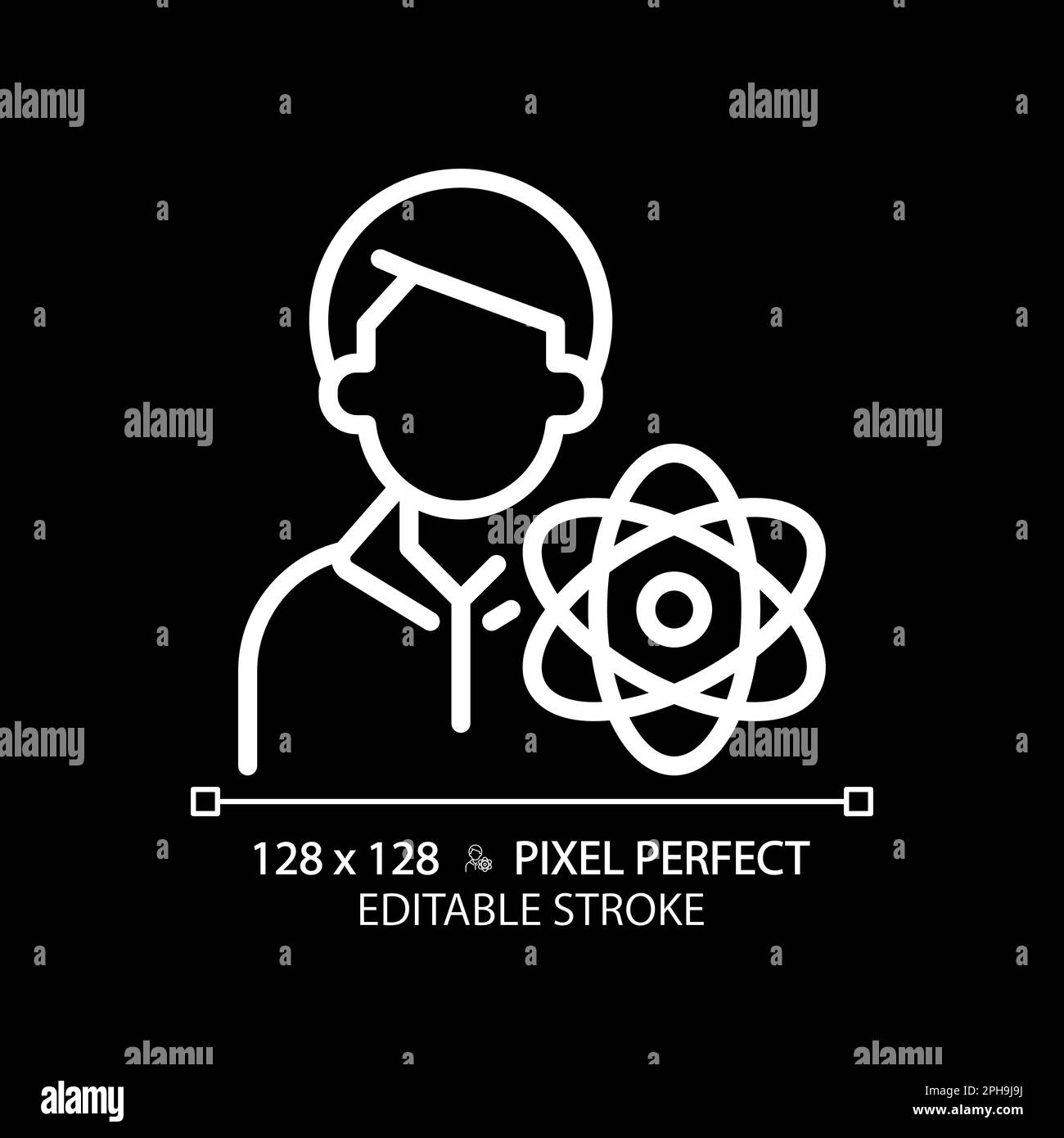 STEM teacher pixel perfect white linear icon for dark theme Stock ... STEM teacher pixel perfect white linear icon for dark theme Stock ...