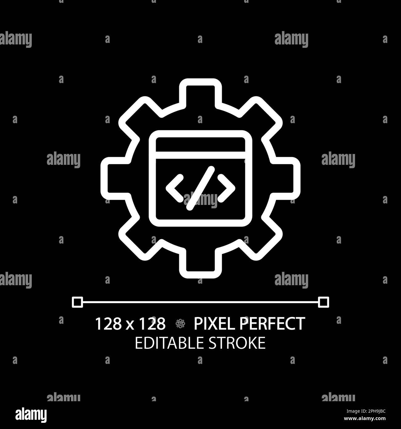 STEM in coding in pixel perfect white linear icon for dark theme Stock ...
