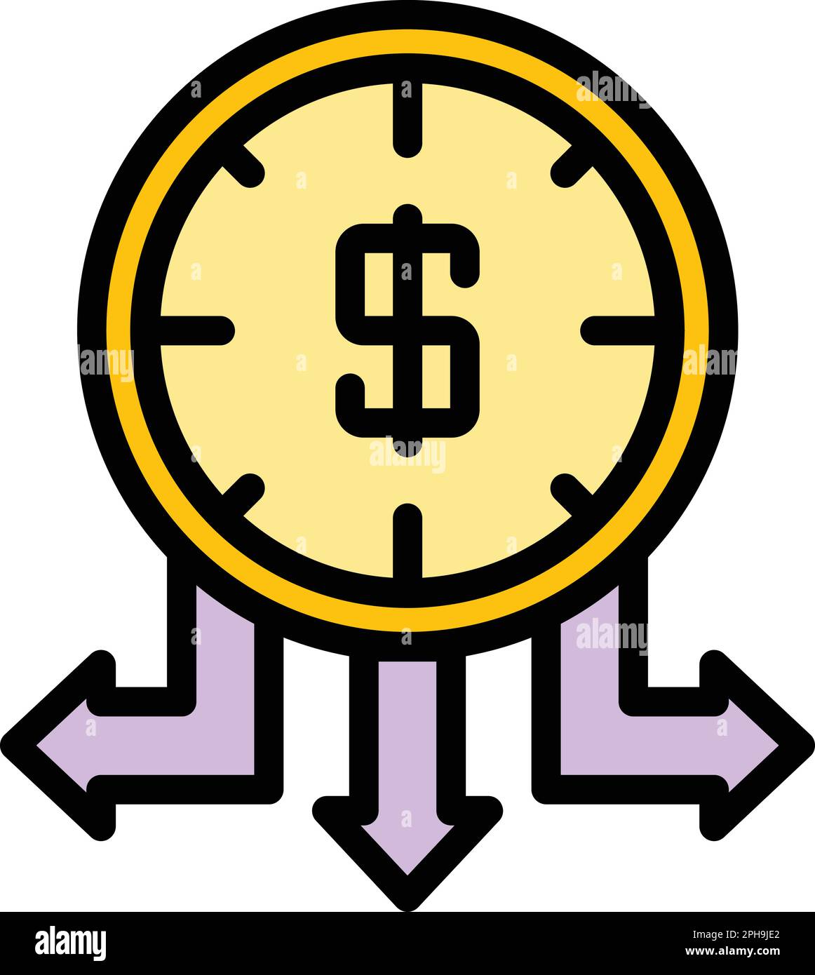 Liability time money icon. Outline Liability time money vector icon for ...