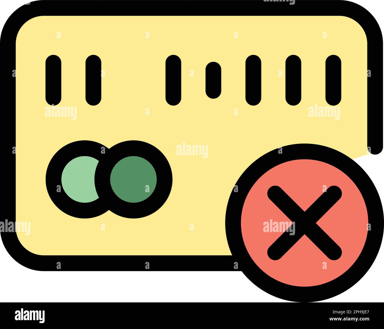 Credit card payment cancellation icon. Outline Credit card payment ...