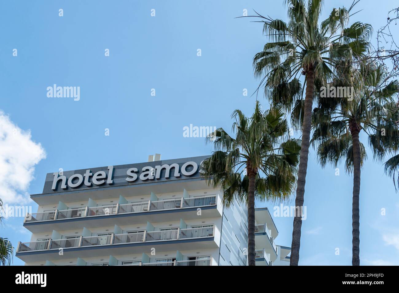 Magaluf, Spain; march 19 2023: General view of the hotel Samos, in the ...