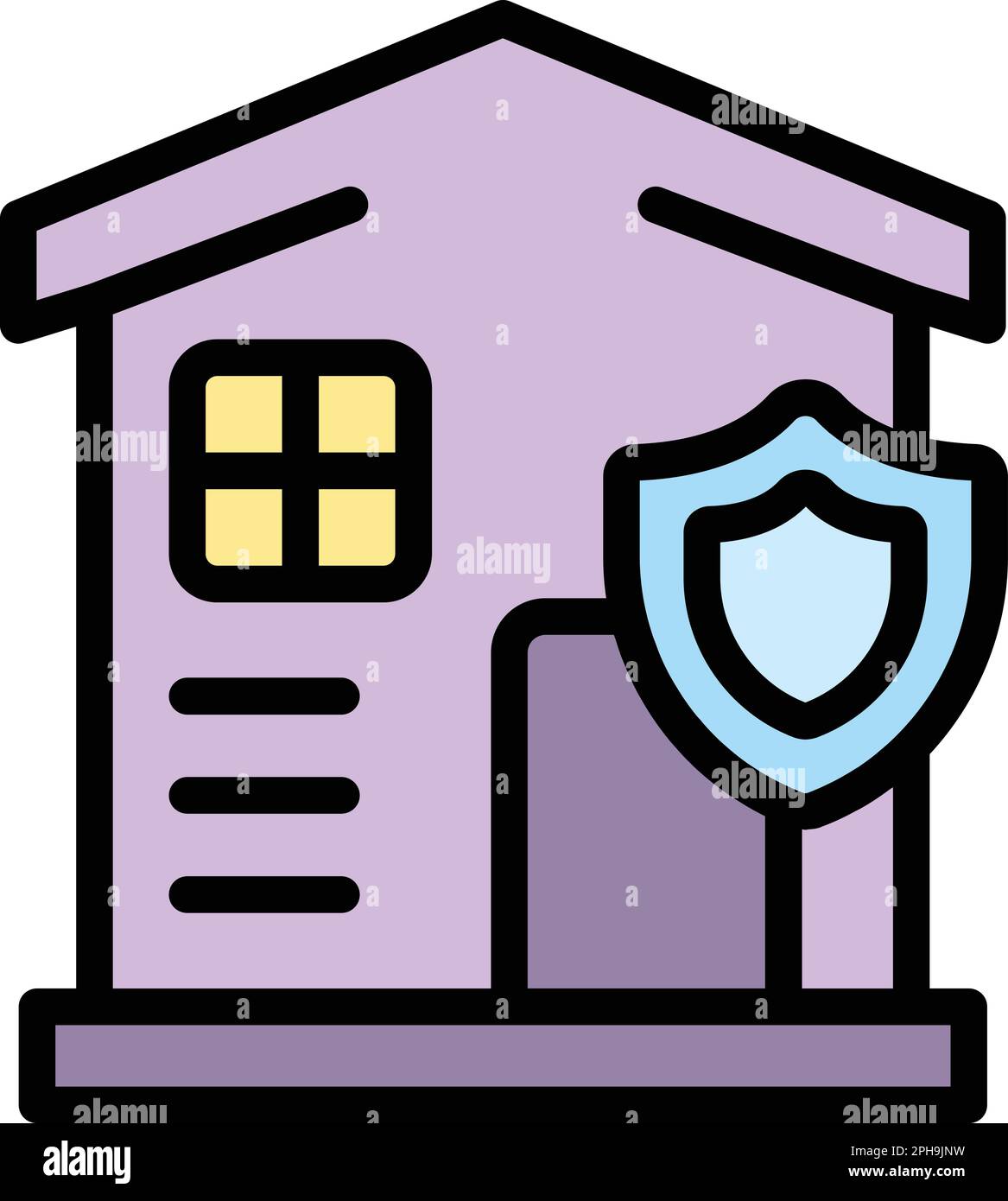 Liability secured house icon. Outline Liability secured house vector ...