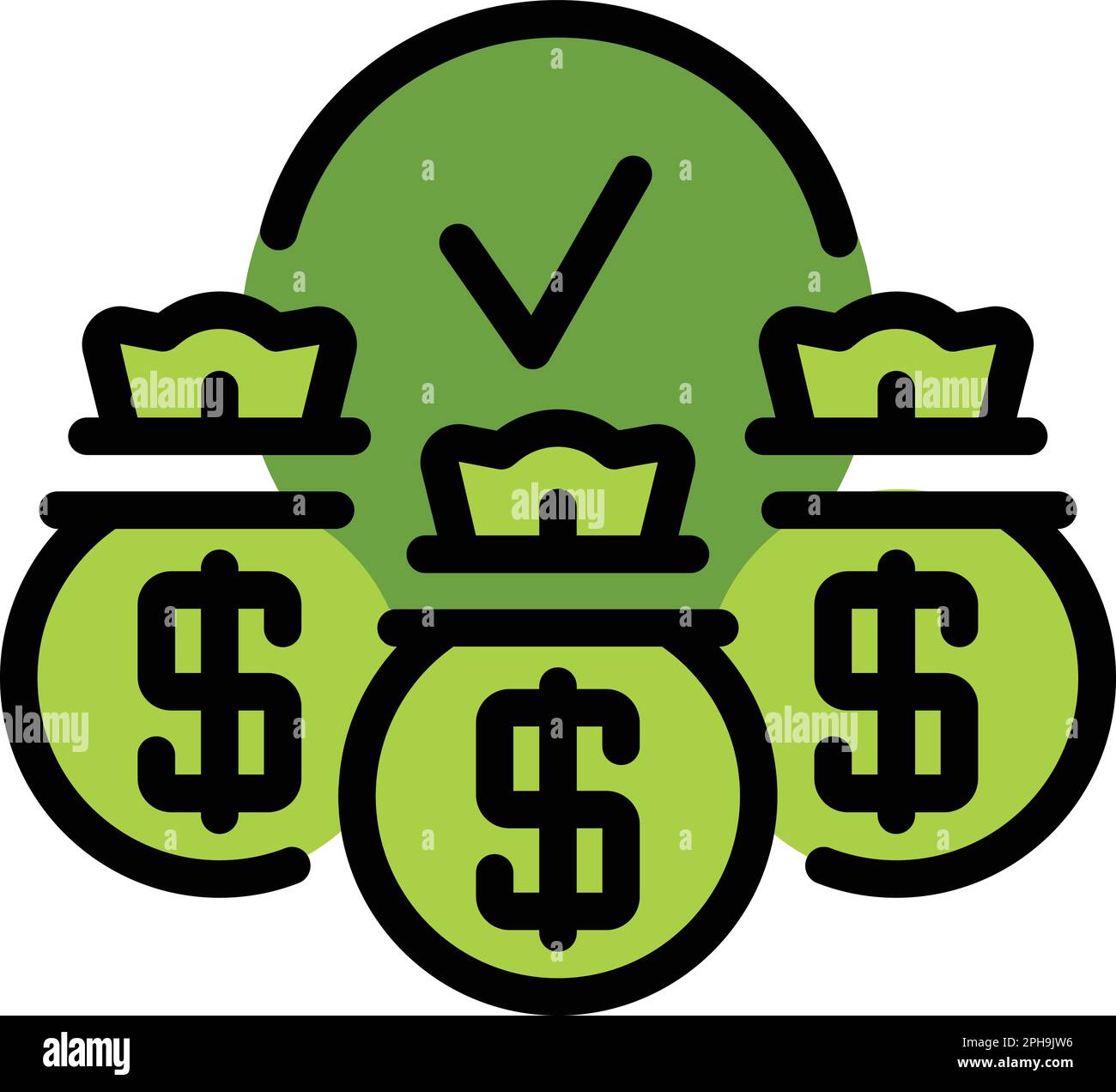 Liability money bag icon. Outline Liability money bag vector icon for ...