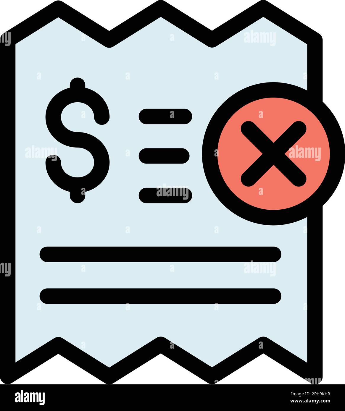 Bill payment cancellation icon. Outline Bill payment cancellation ...