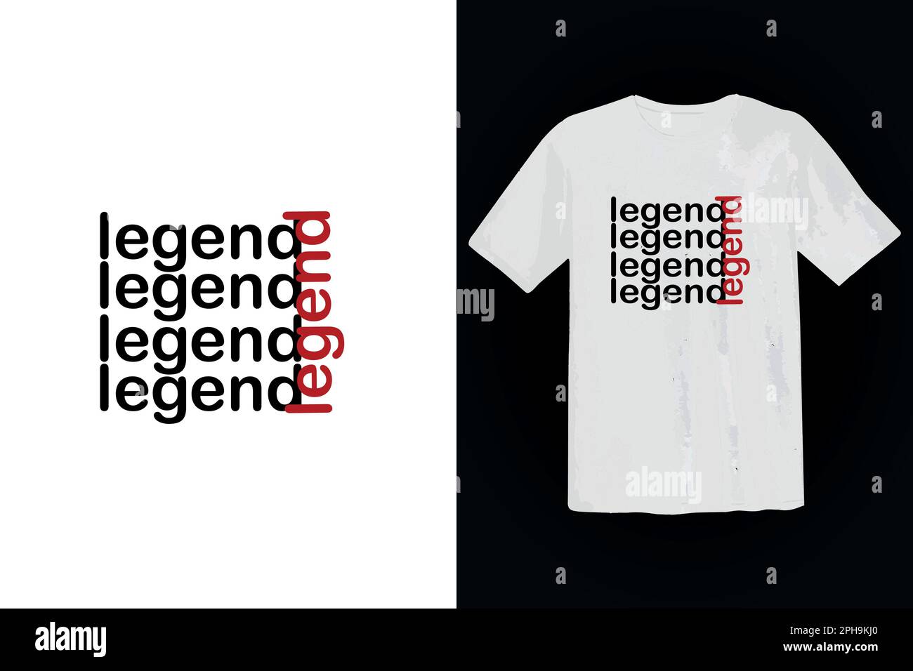 legend typography t shirt design template vector mockup illustration ...