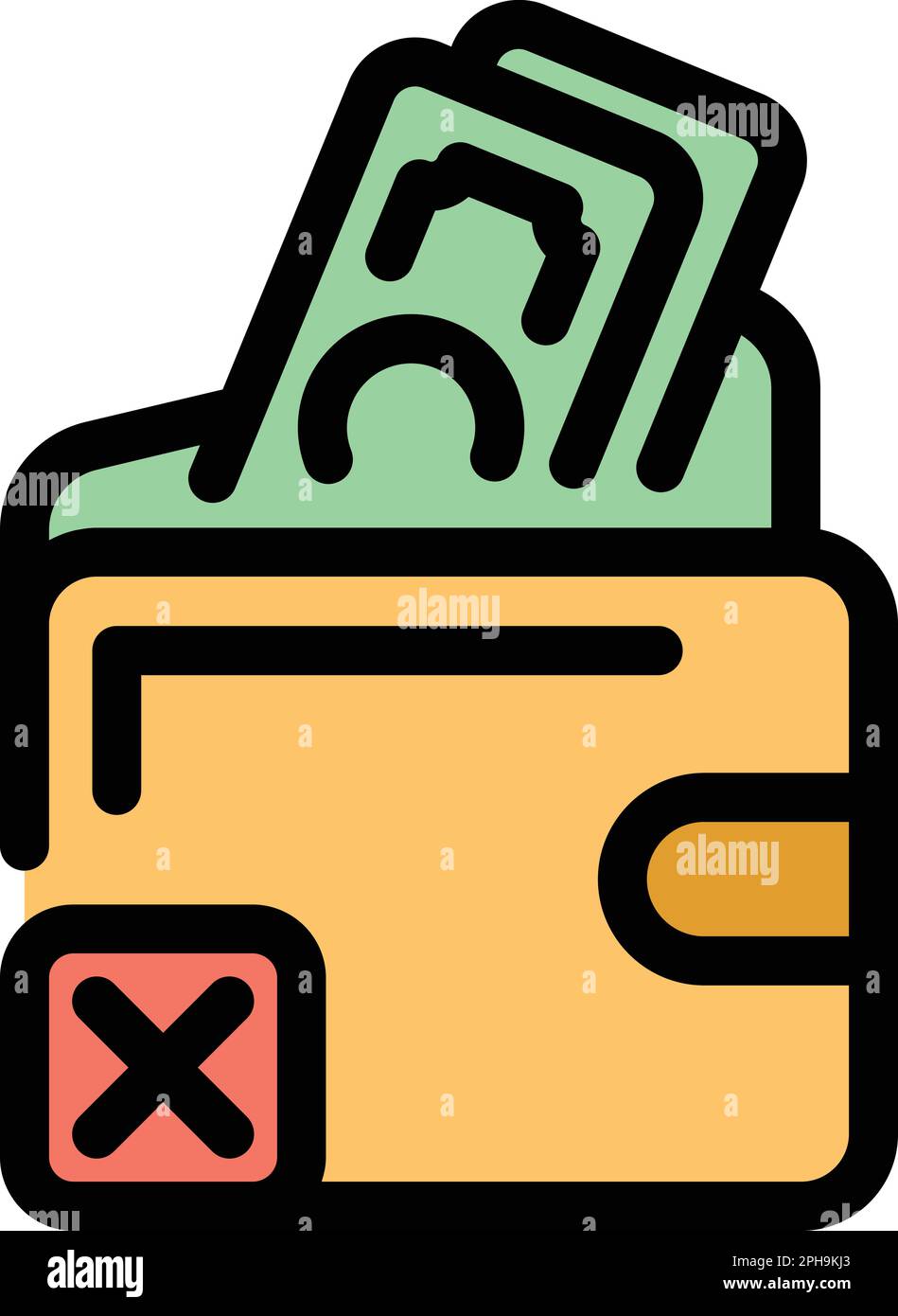 Wallet payment cancellation icon. Outline Wallet payment cancellation vector icon for web design ...