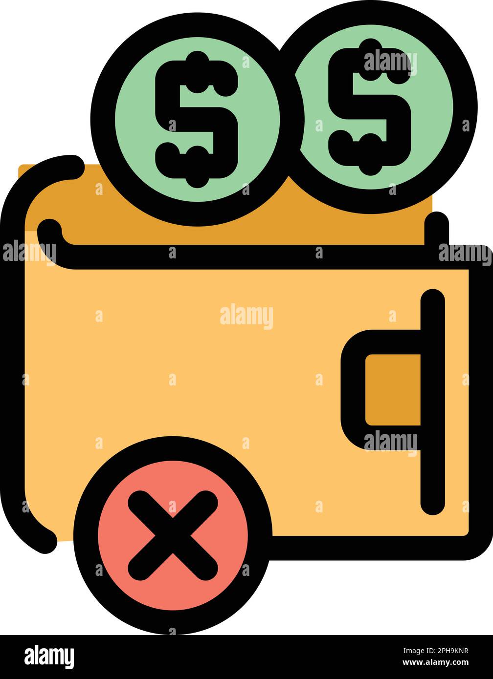 Full wallet payment cancellation icon. Outline Full wallet payment ...