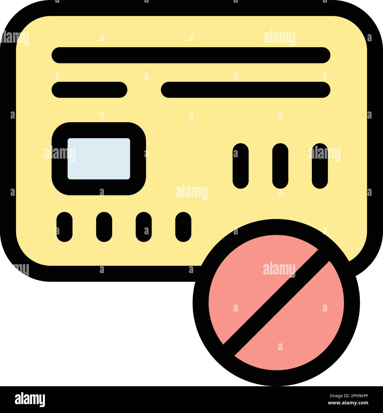 Credit card reject payment icon. Outline Credit card reject payment ...