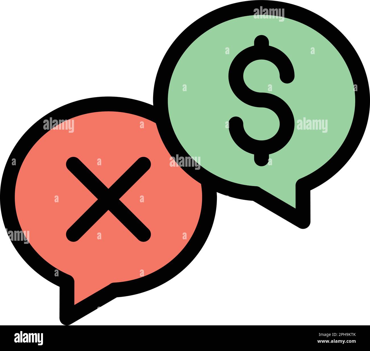 Chat payment rejection icon. Outline Chat payment rejection vector icon ...