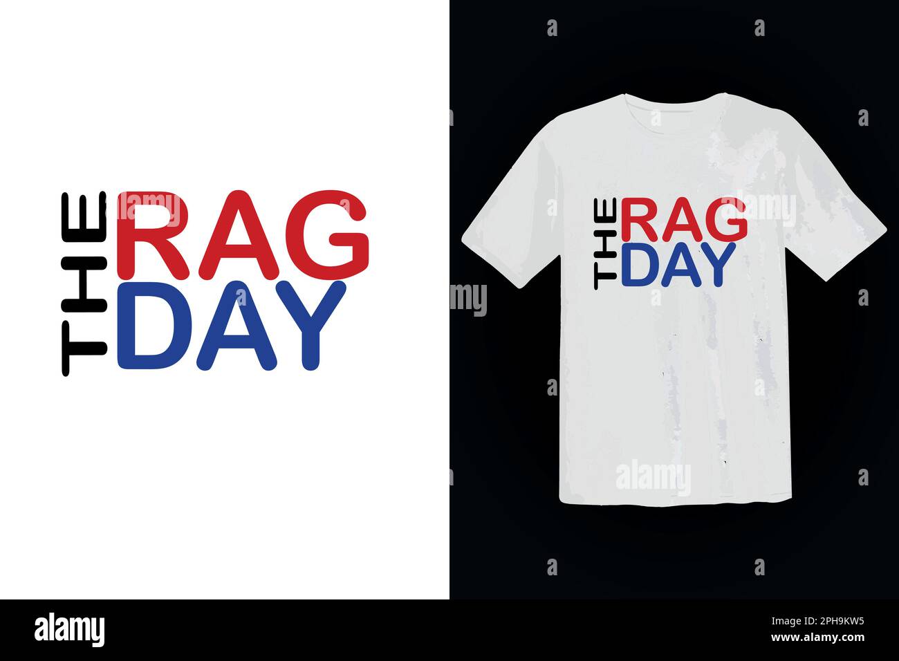 rag day typography t shirt design template vector mockup illustration ...