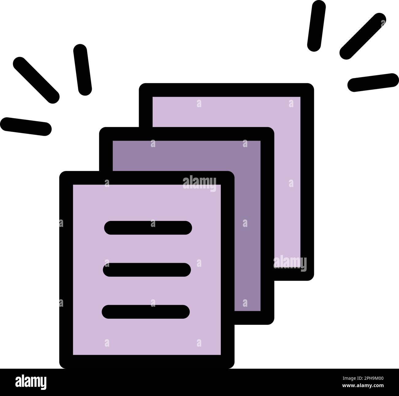 Rush job documents icon. Outline Rush job documents vector icon for web ...