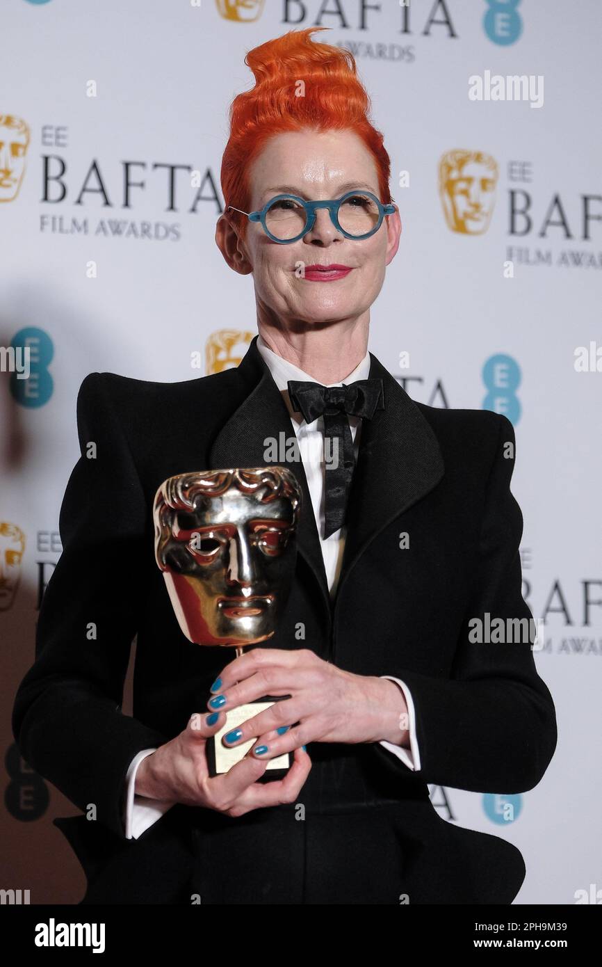 Winner of the BAFTA Fellowship Sandy Powell photographed in the 2023 EE ...