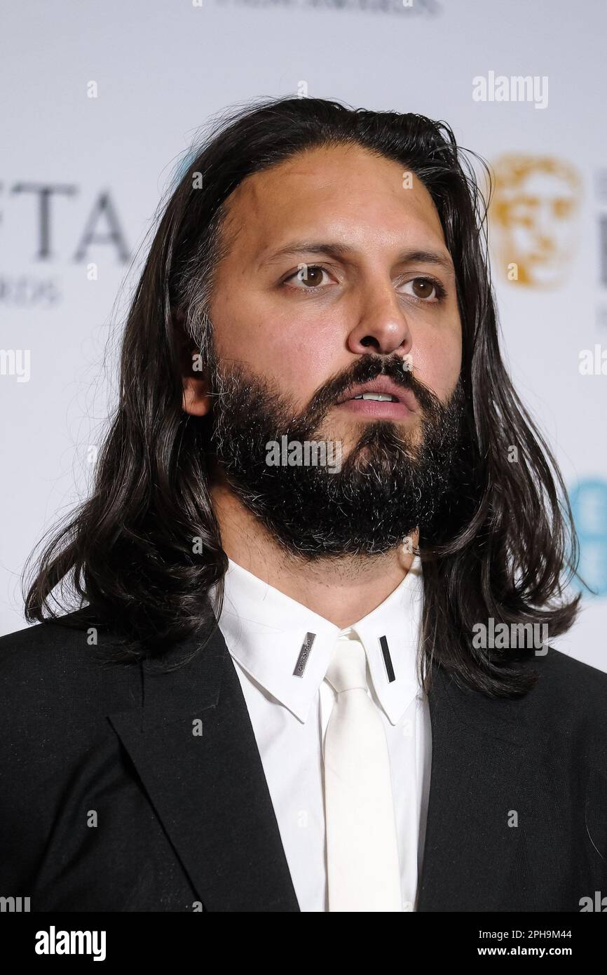 Shazad Latif photographed in the 2023 EE BAFTA Film Awards Winner press ...