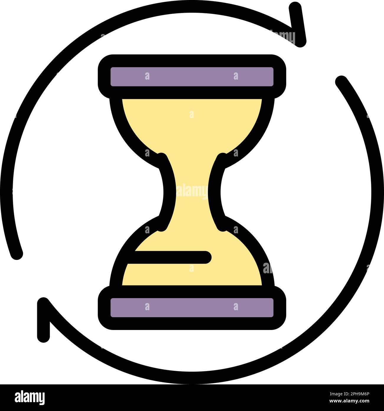Rush job hourglass icon. Outline Rush job hourglass vector icon for web ...