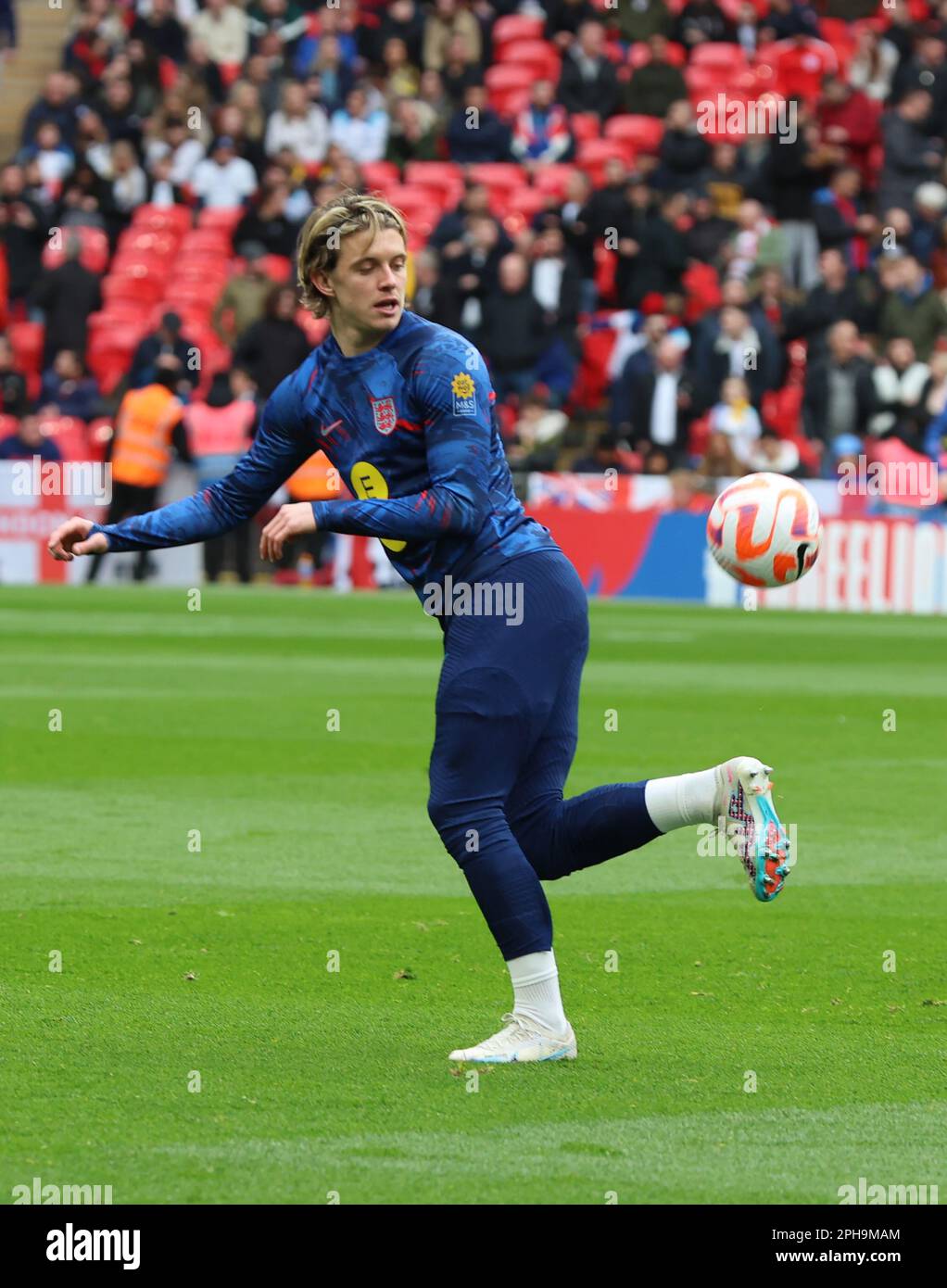 Conor Gallagher (Chelsea)of England during the pre-match warm-up during ...