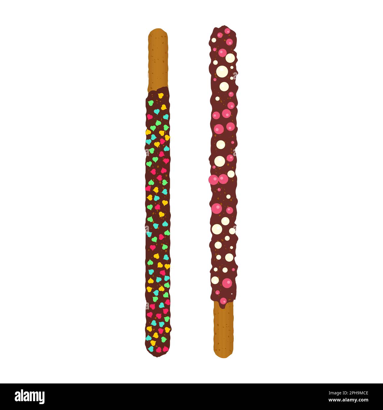 Frosted chocolate chip cookie sticks in sprinkles Stock Vector Image ...