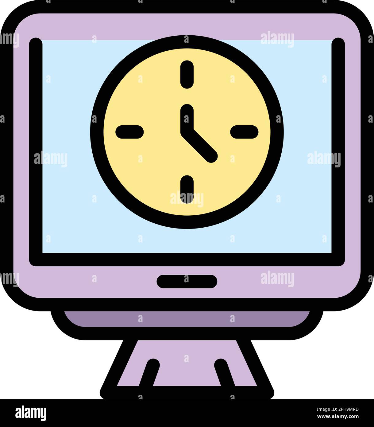 Rush job monitor icon. Outline Rush job monitor vector icon for web ...