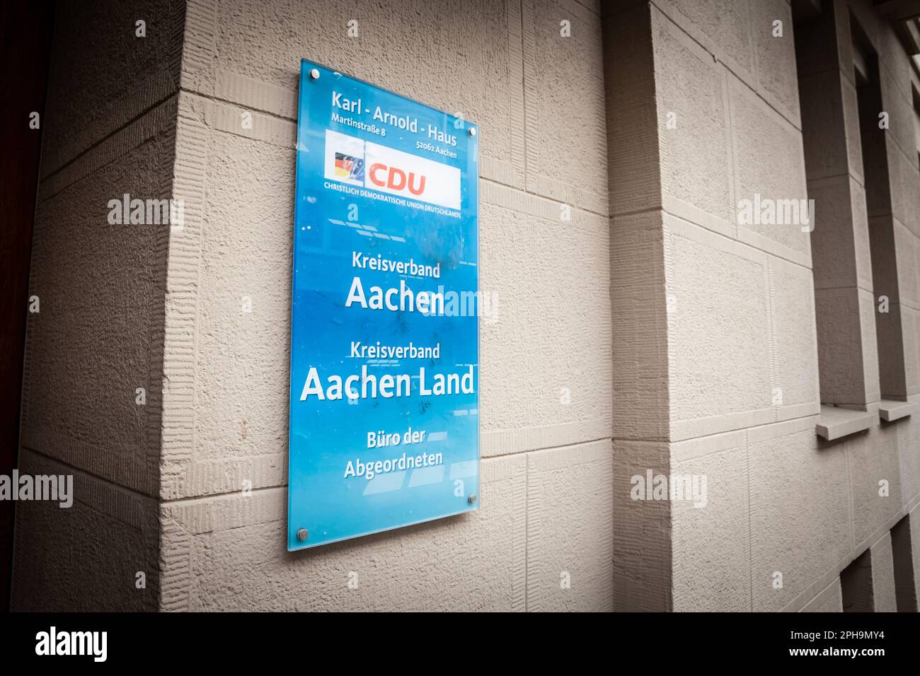 Picture of a sign with the logo of CDU on their local headquarters for ...