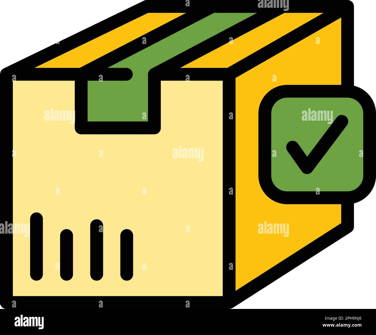 Delivered parcel icon. Outline Delivered parcel vector icon for web ...