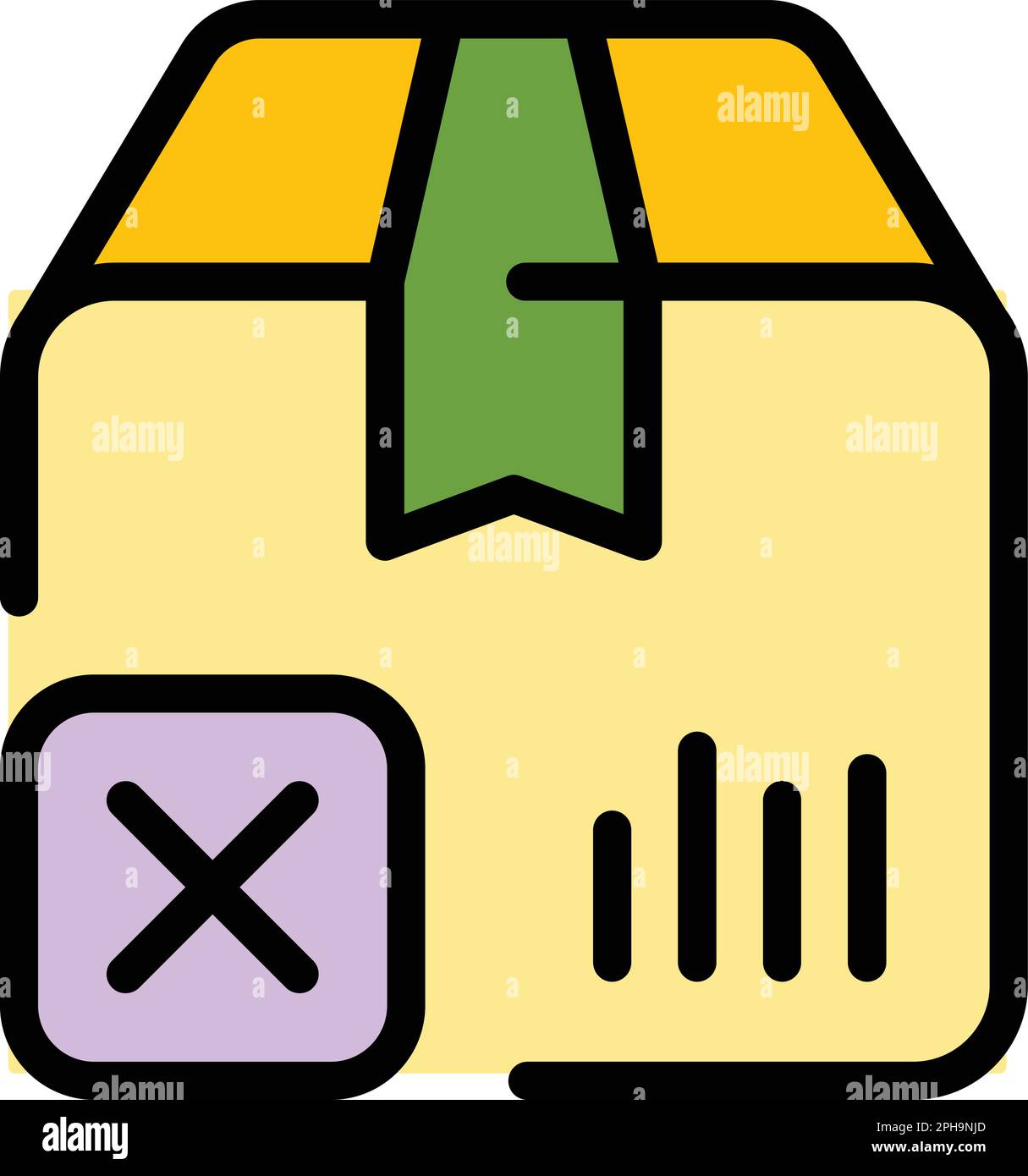 Declined parcel icon. Outline Declined parcel vector icon for web ...