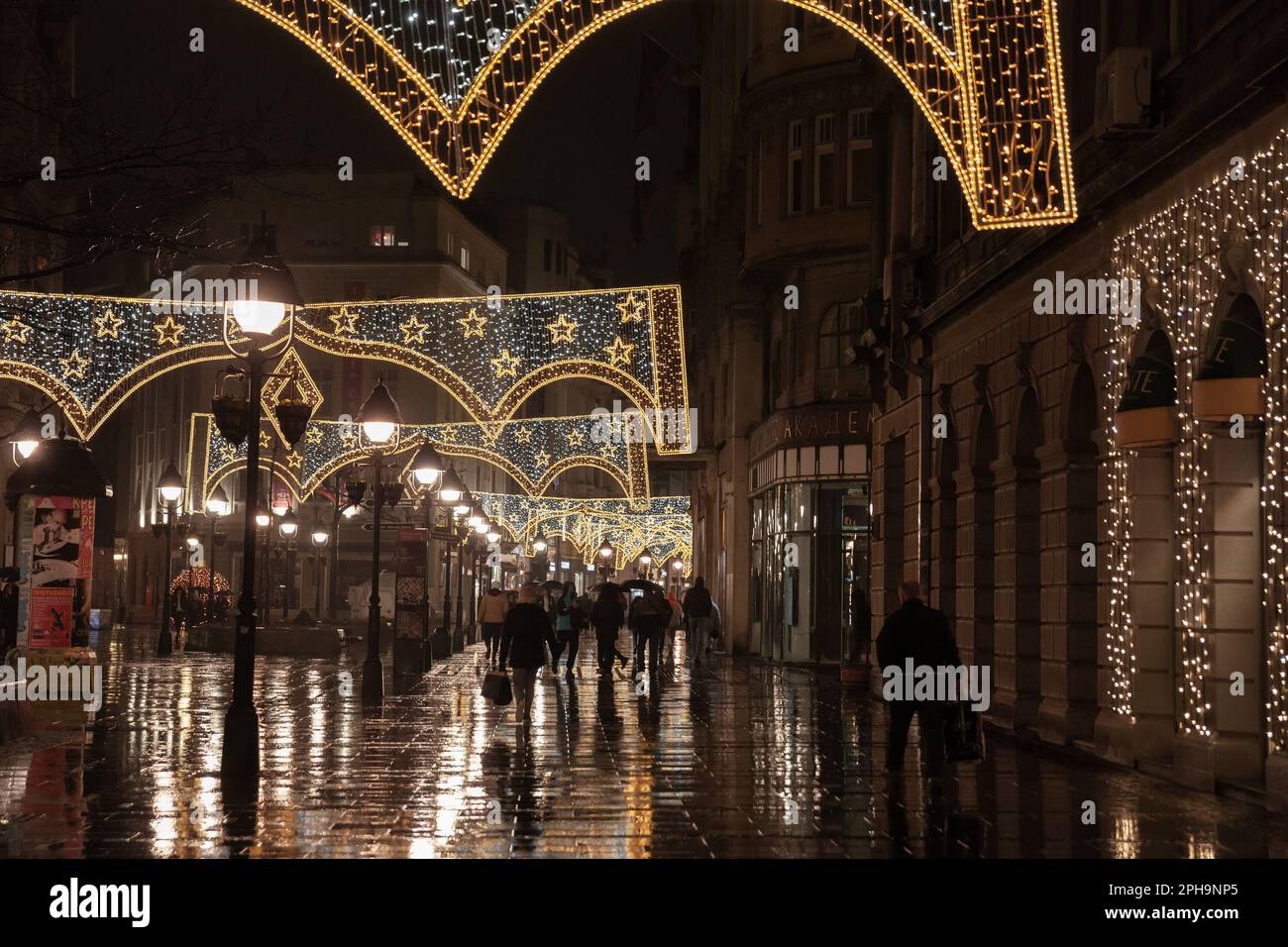 Picture of the Belgrade Christmas decorations on the Kneza Mihailova ...